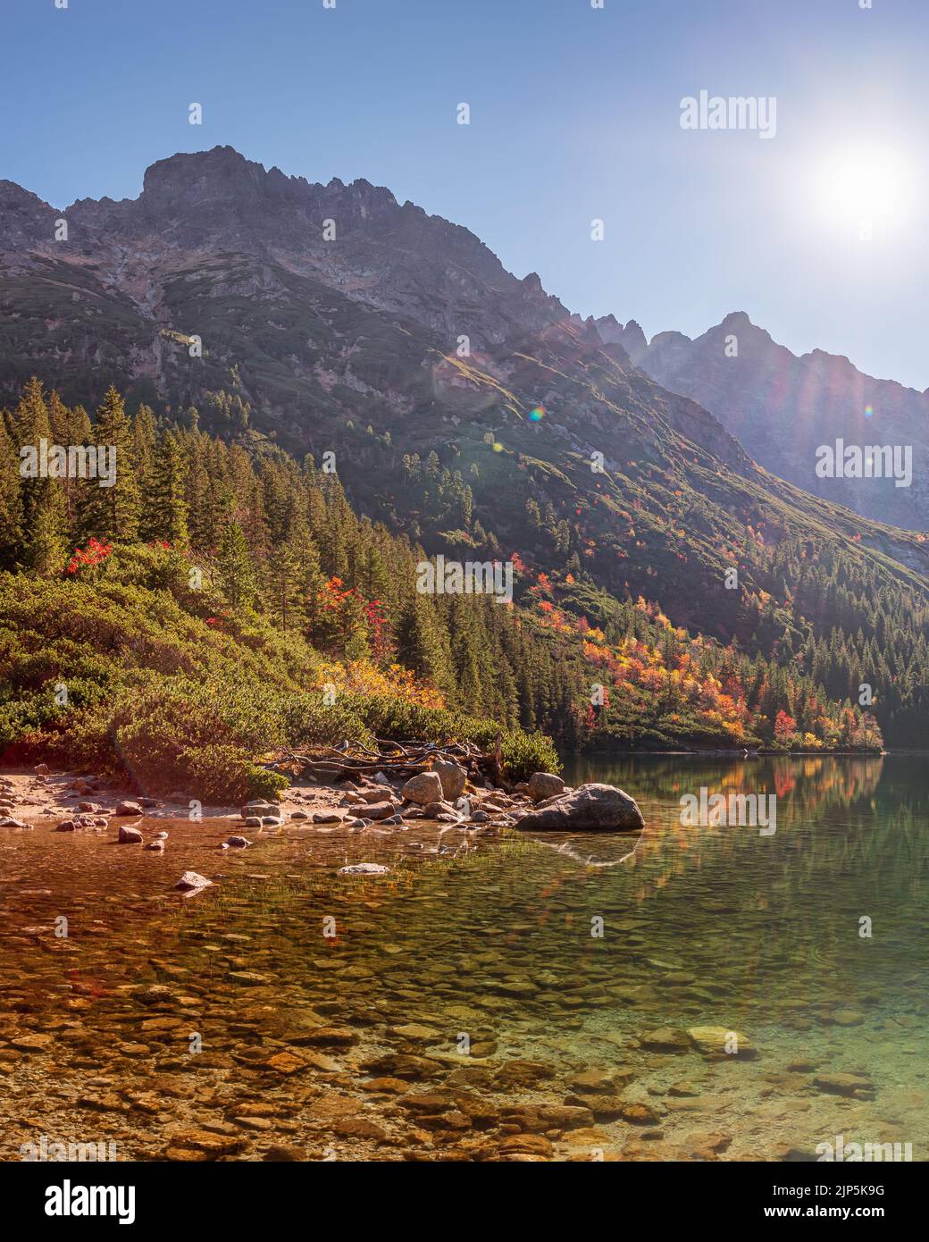 Parc national de Tatra, Pologne.Montagnes lac Morskie Oko ou oeil de la ...