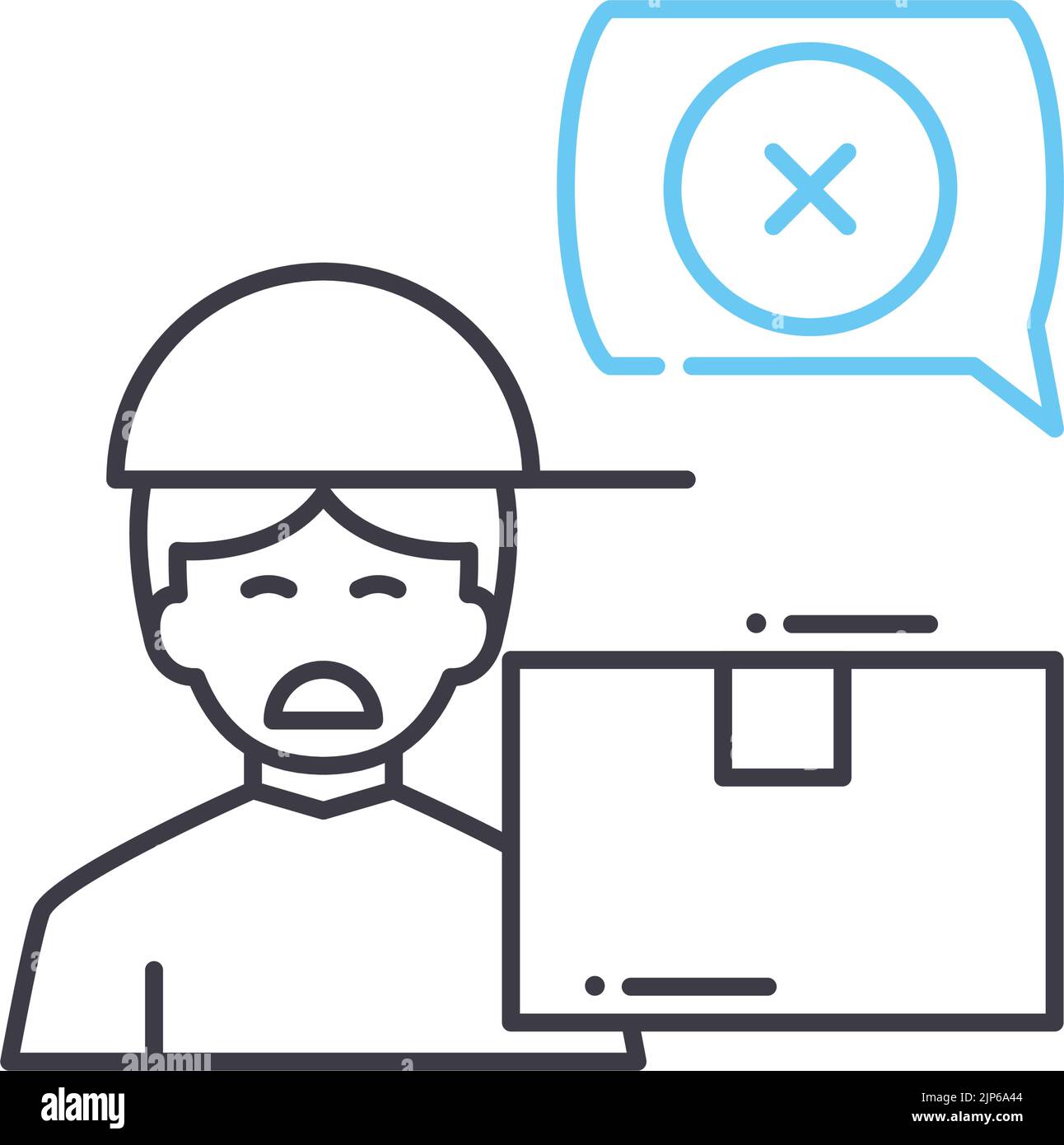 icône d'annulation de ligne, symbole de contour, illustration ...