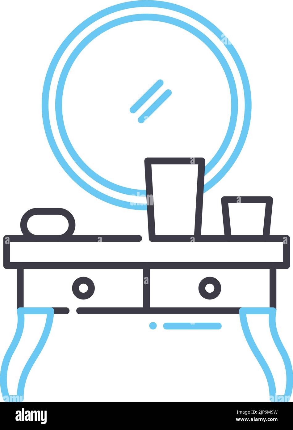 icône de la ligne de la table d'habillage, symbole de contour ...