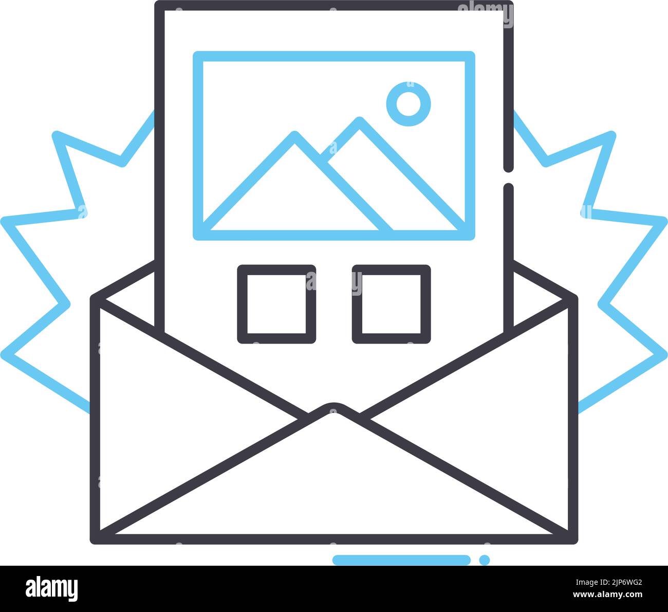 icône de ligne d'e-mail, symbole de contour, illustration vectorielle ...