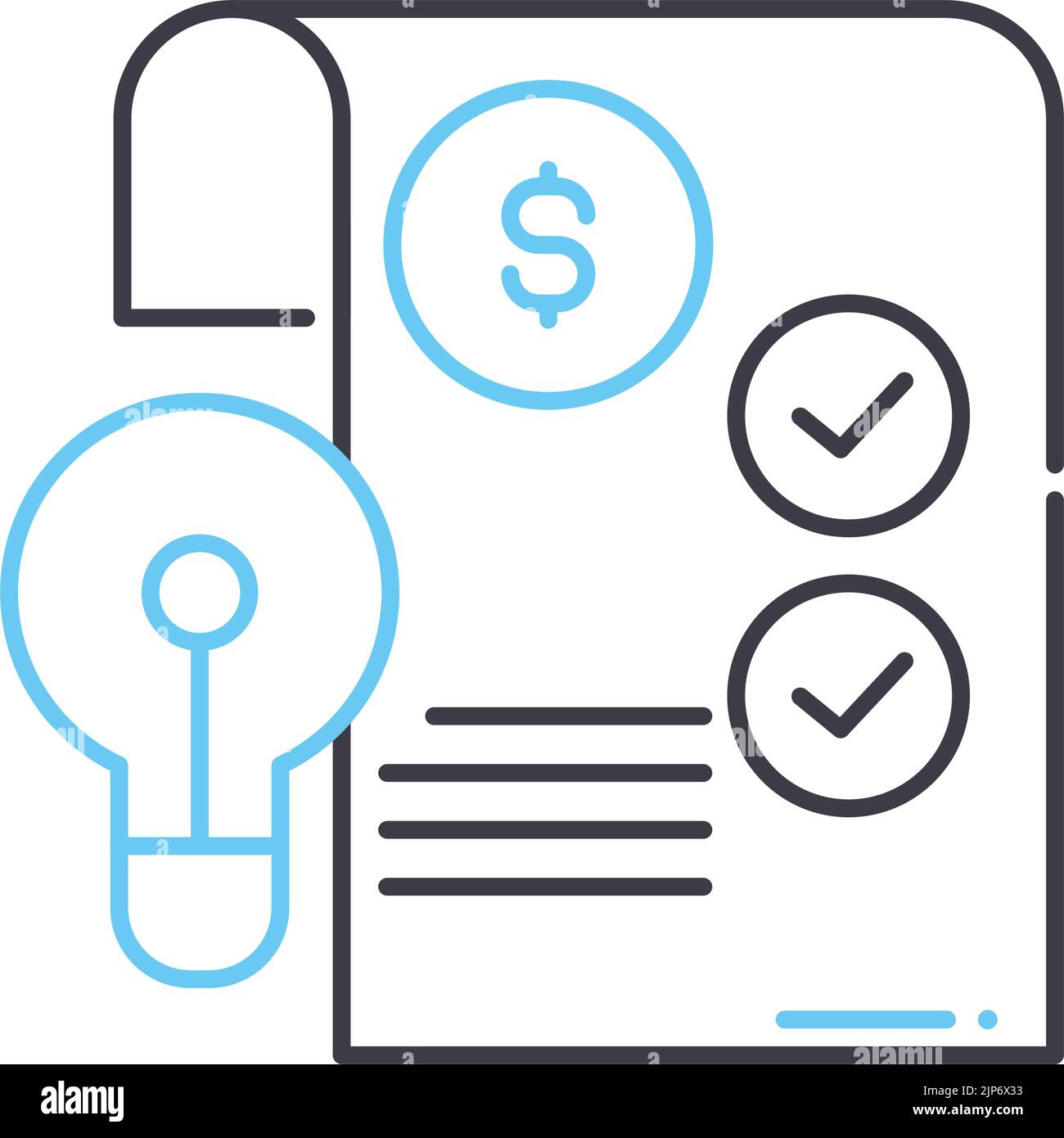 icône de ligne de processus métier, symbole de contour, illustration ...