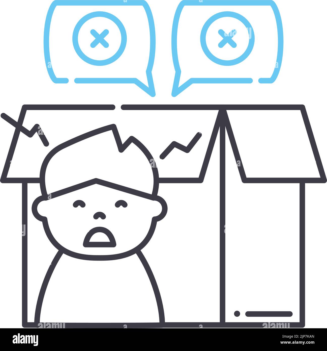 icône de ligne de plainte, symbole de contour, illustration vectorielle ...