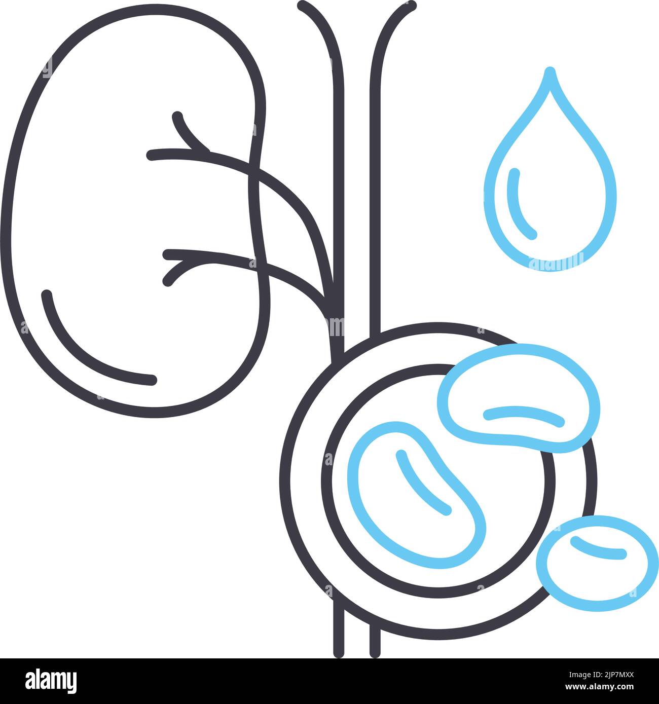 icône de la ligne d'azote, symbole de contour, illustration vectorielle ...