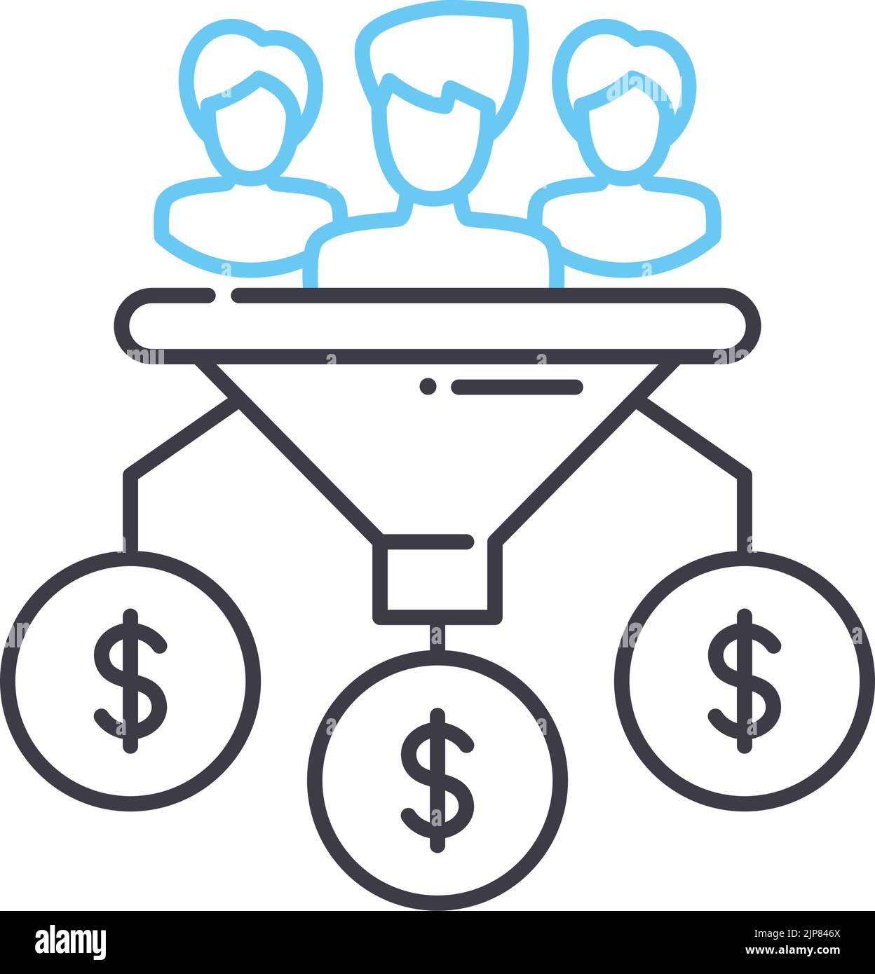 icône de ligne de conversion, symbole de contour, illustration ...