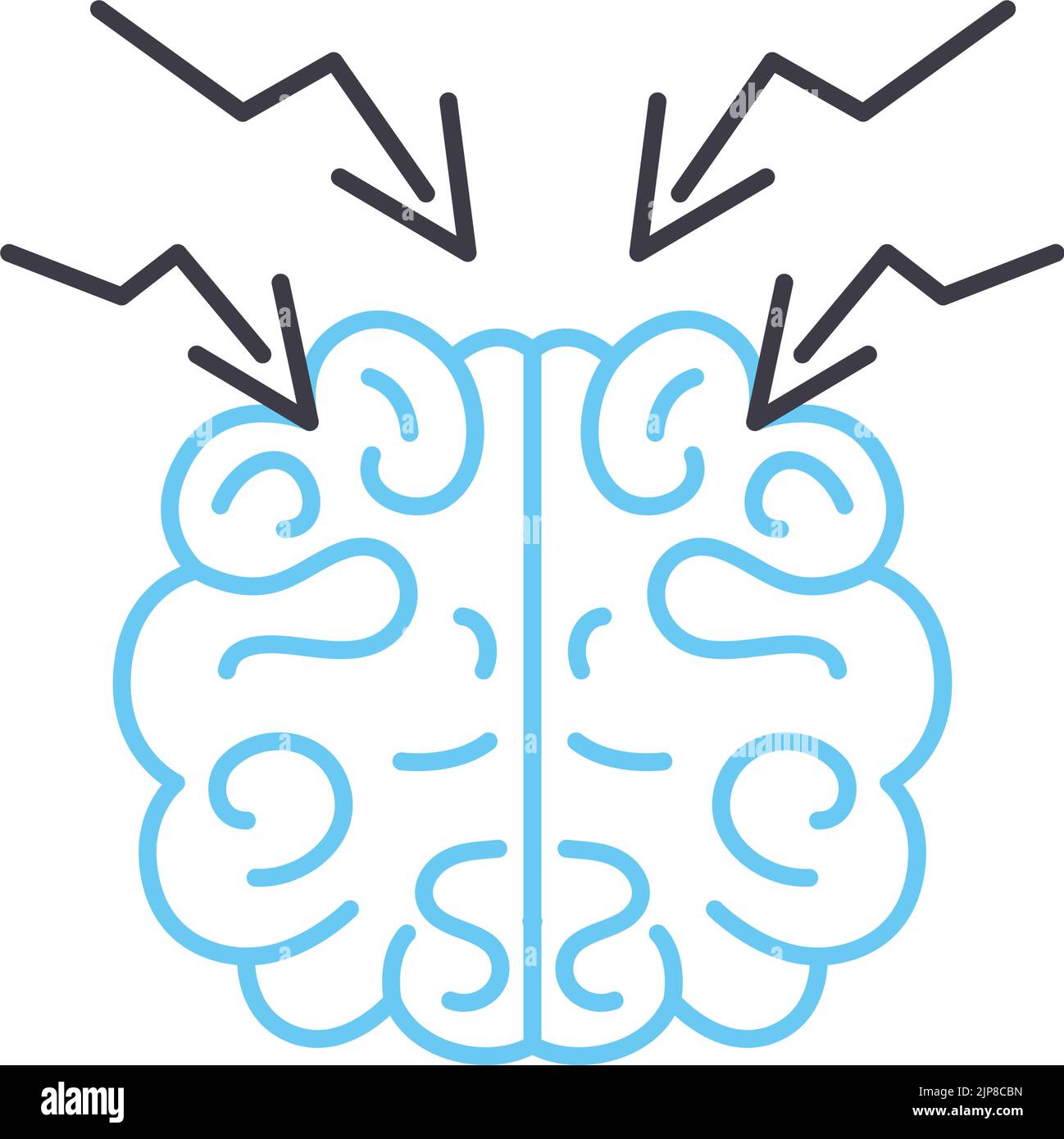 icône de ligne de remue-méninges, symbole de contour, illustration ...