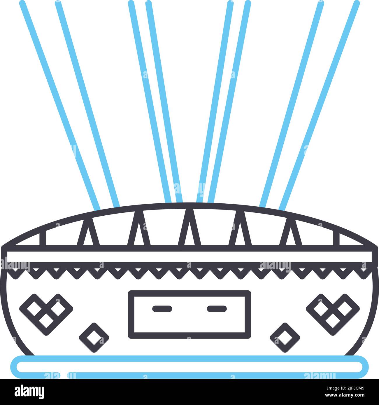 icône de ligne arena, symbole de contour, illustration vectorielle ...