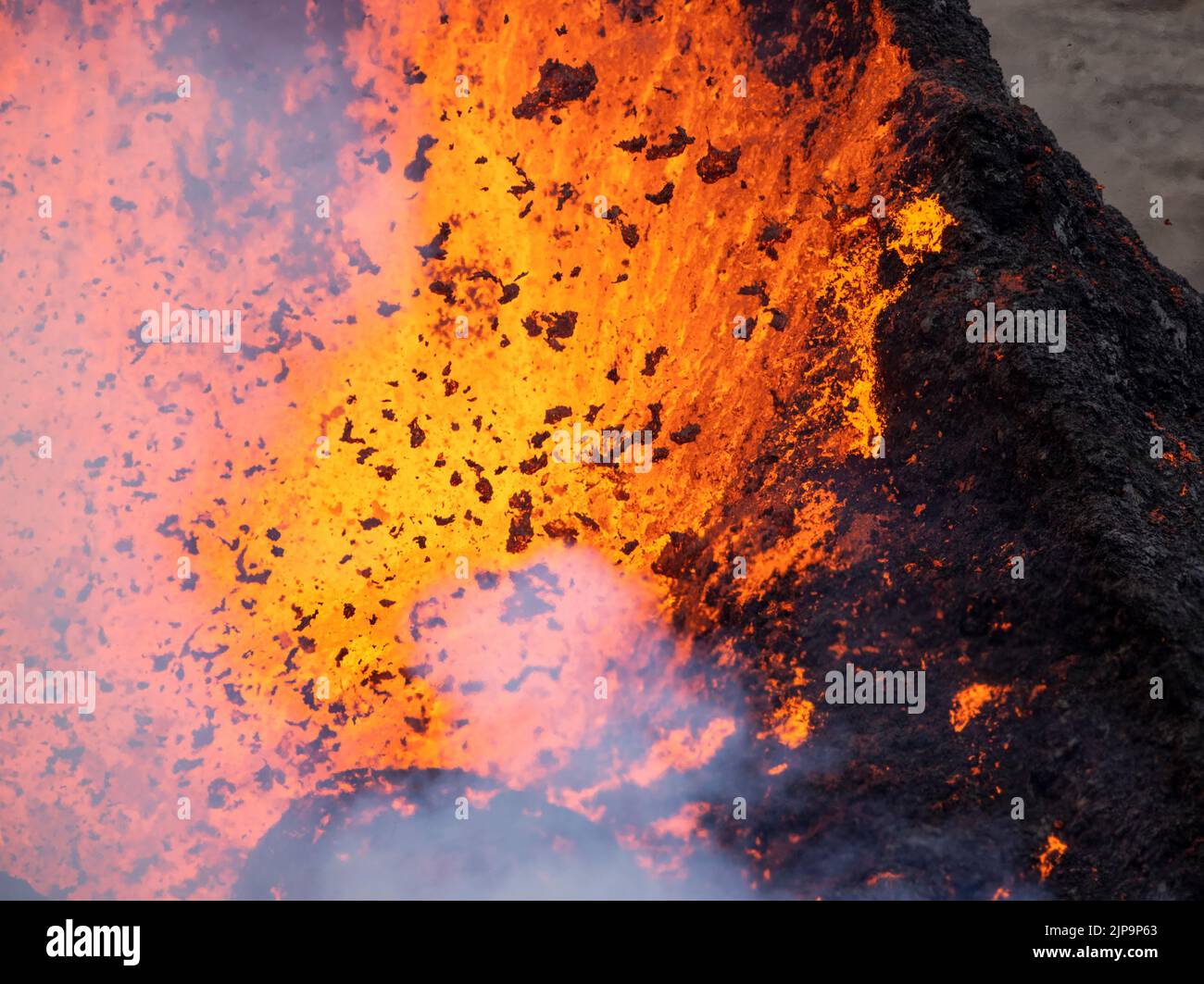 chaleur, lave, éruption volcanique, magma, chaleurs, laves, éruption ...