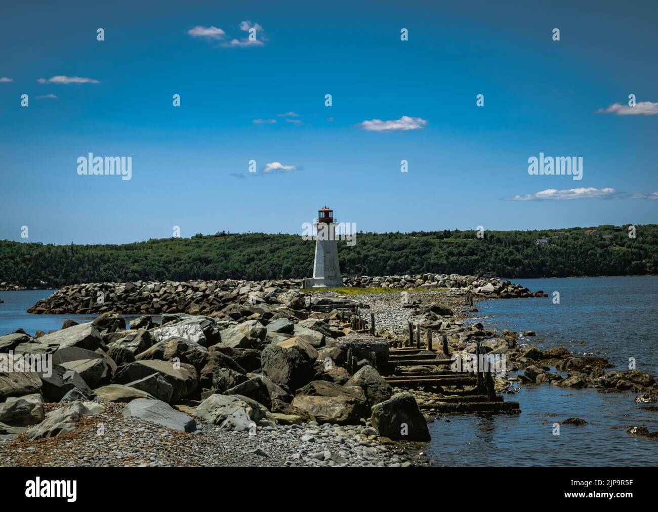 Phare de Maugers Beach sur l'île McNabs, Halifax (Nouvelle-Écosse ...