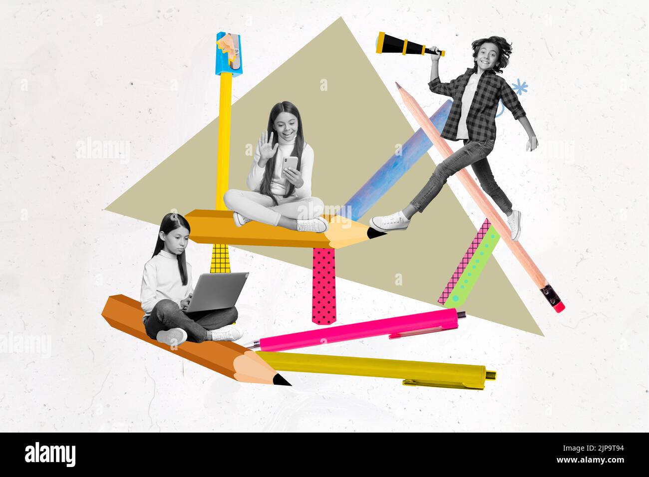 Classmates classroom collage Banque de photographies et d’images à ...