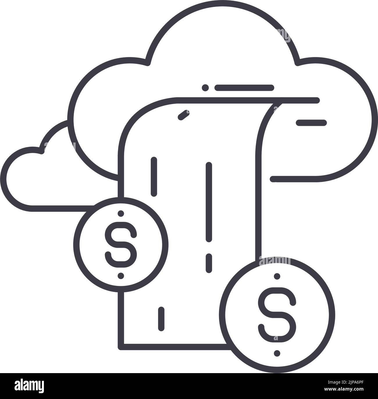 icône de ligne de flux de revenu, symbole de contour, illustration ...