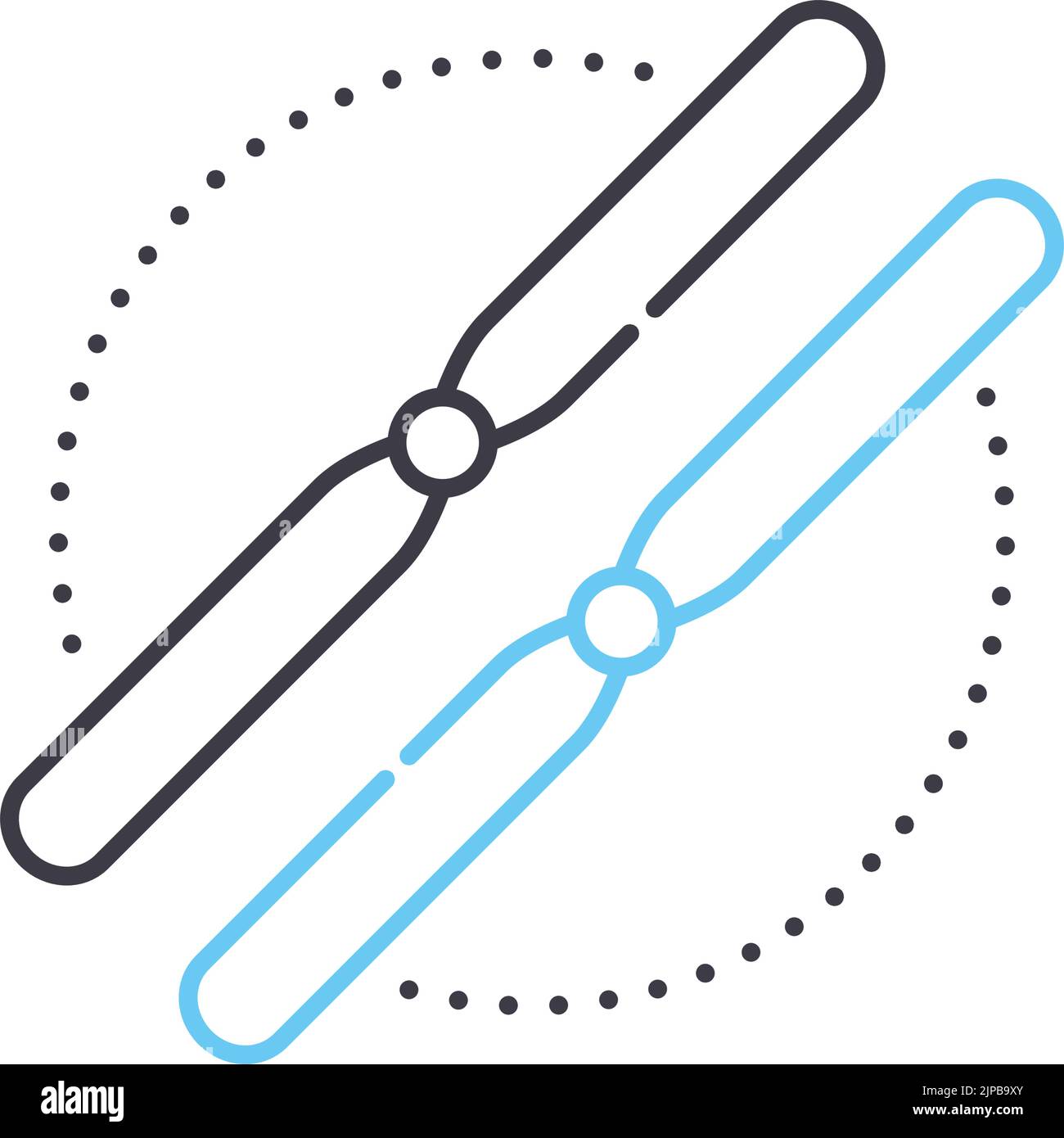 icône de ligne d'hélices, symbole de contour, illustration vectorielle ...