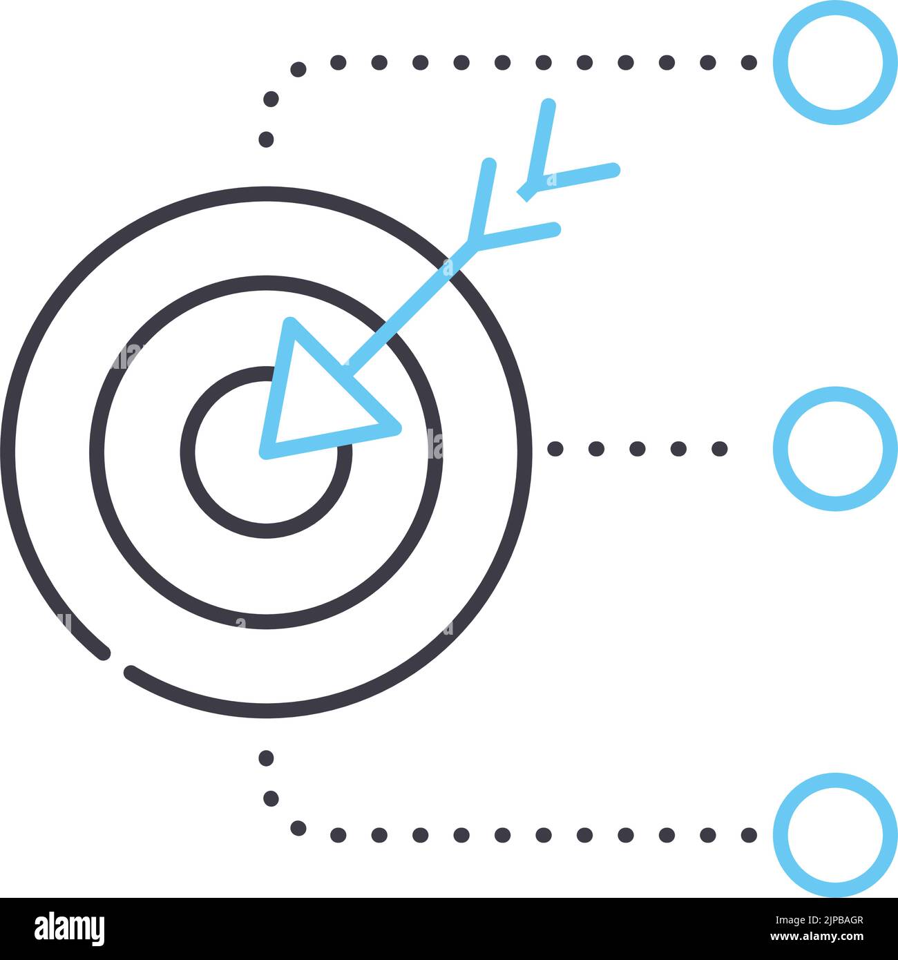 icône de ligne d'objectifs multiples, symbole de contour, illustration ...