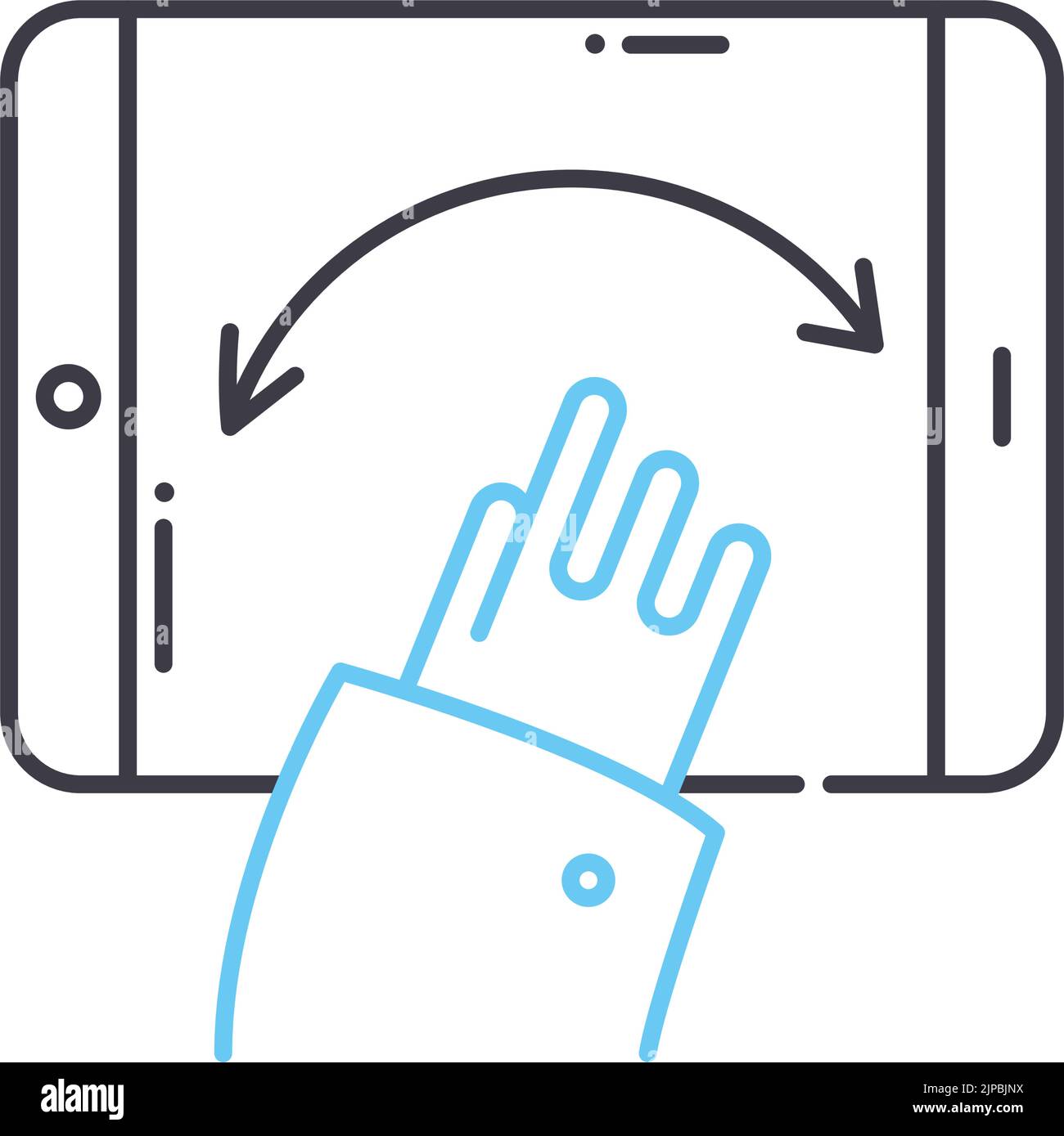 icône de ligne du contrôleur de reconnaissance gestuelle, symbole de ...