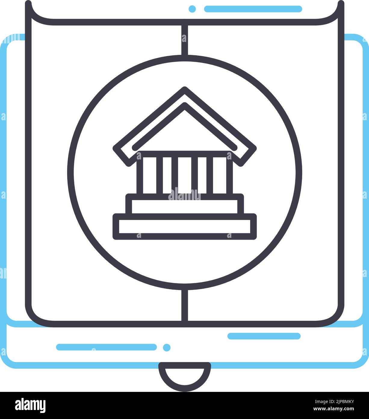 icône de ligne de science de l'histoire, symbole de contour ...