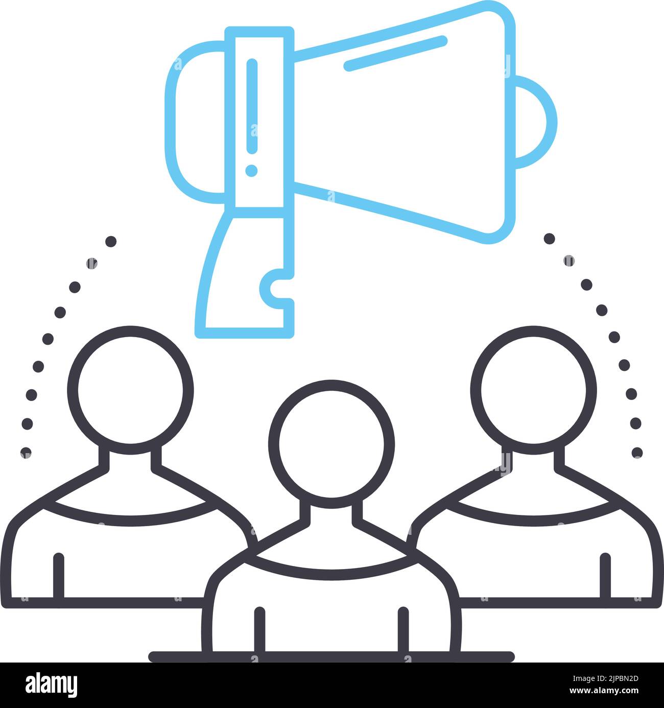 icône de ligne de sollicitation générale, symbole de contour ...