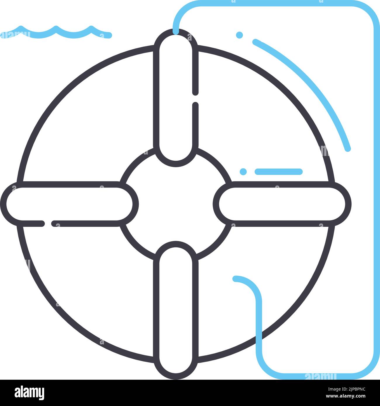 icône de ligne de départ, symbole de contour, illustration vectorielle ...