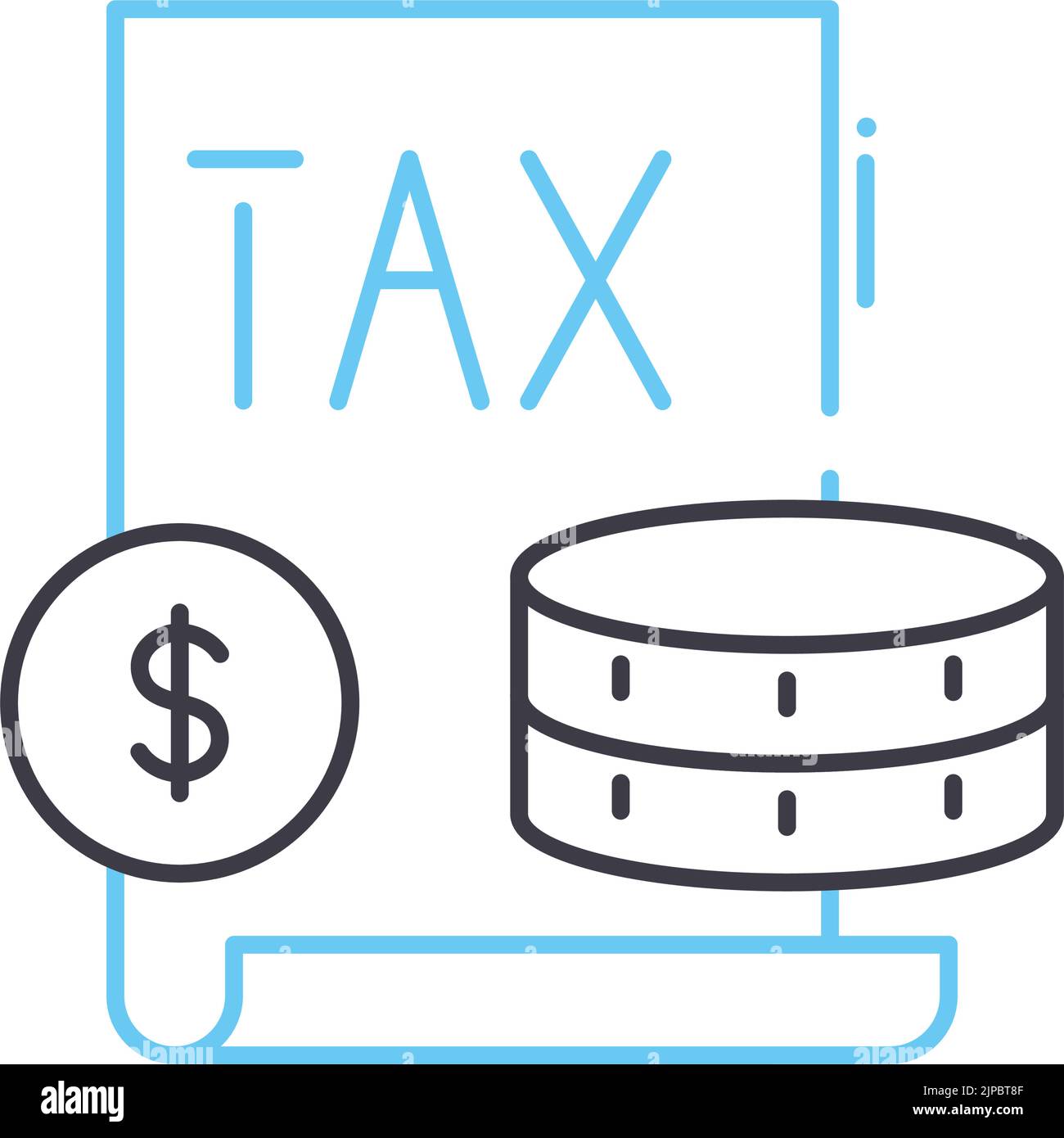 icône de ligne taxes, symbole de contour, illustration vectorielle ...