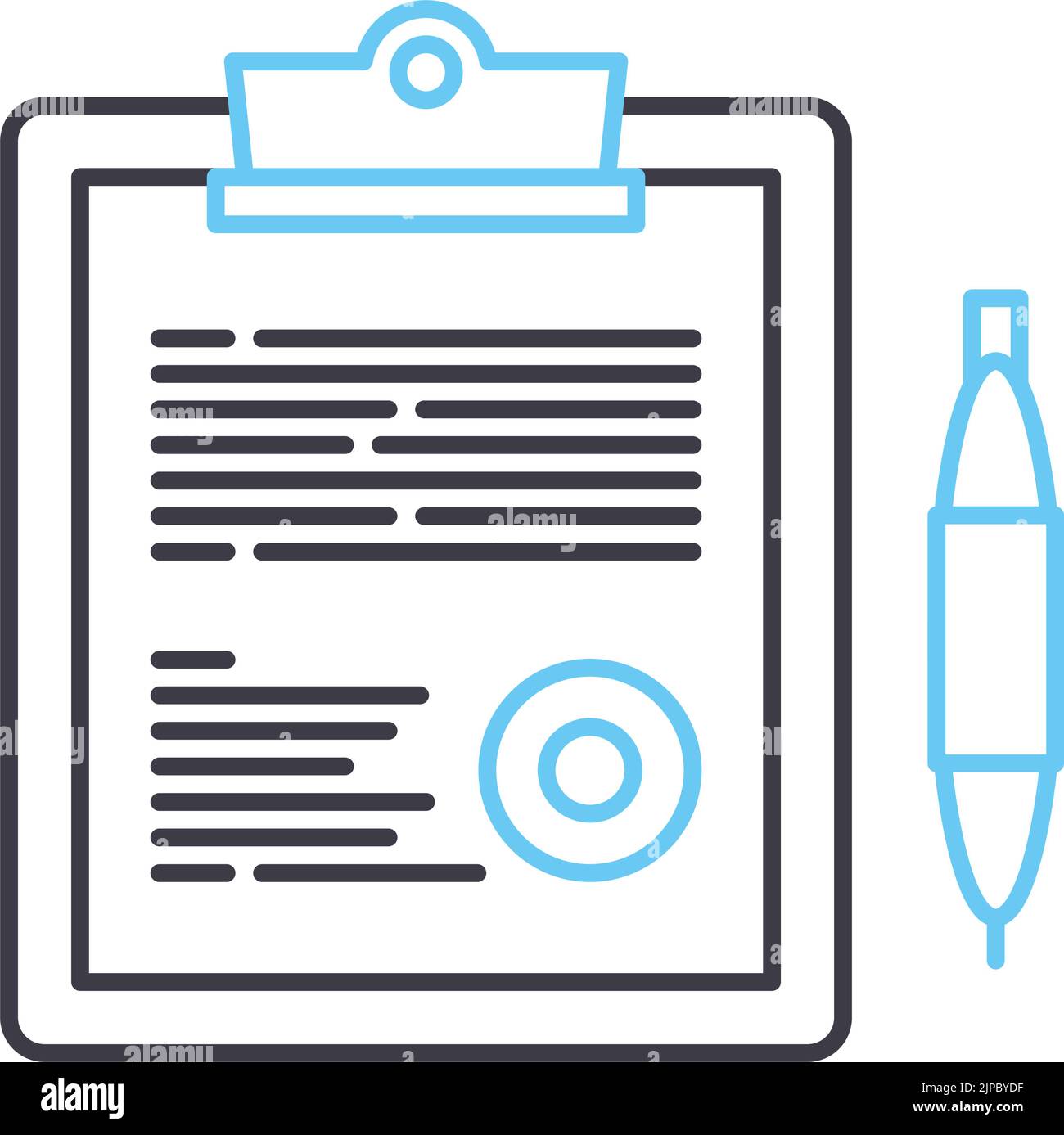 icône de ligne de contrat de location, symbole de contour, illustration ...