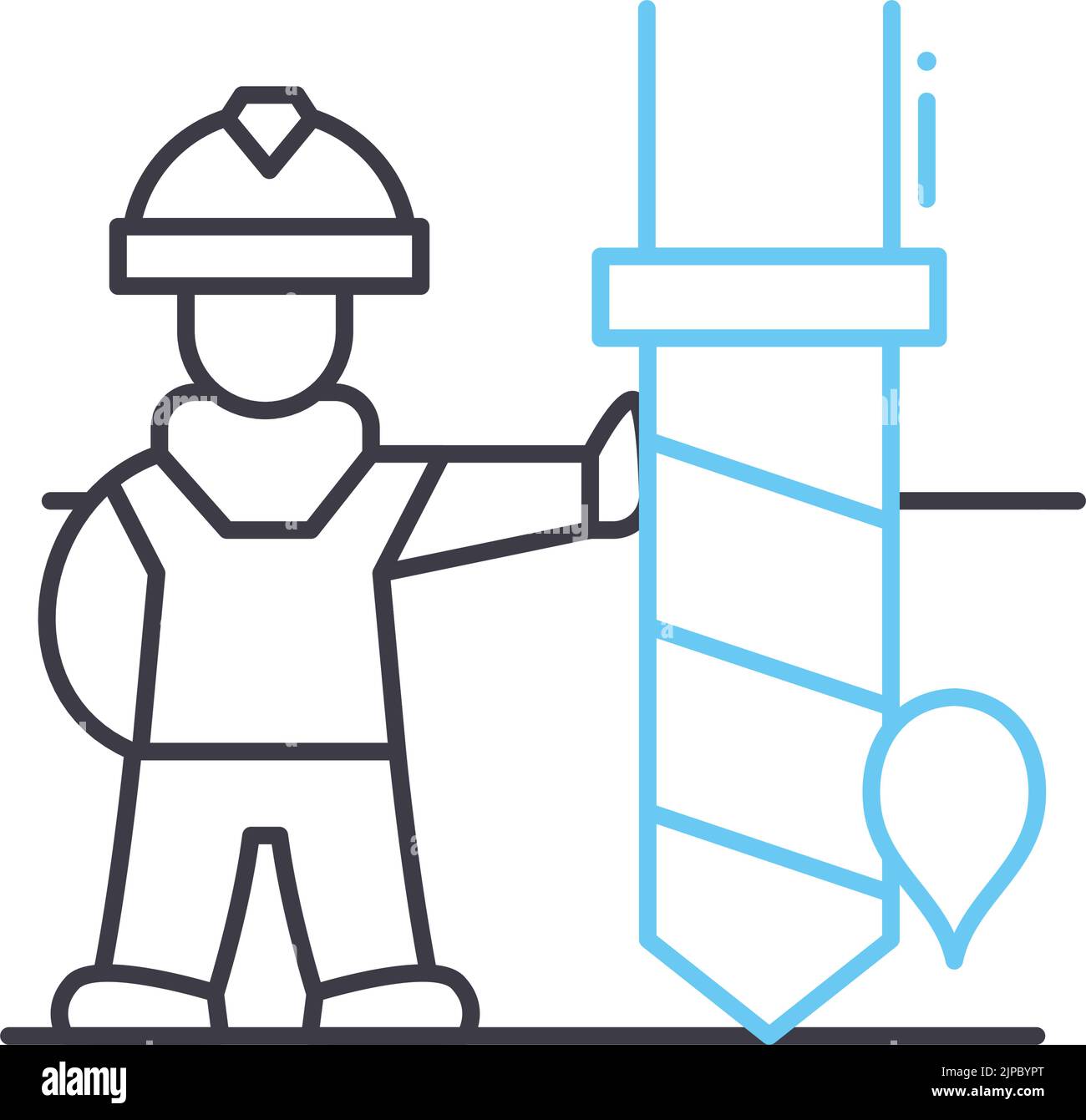 icône de la ligne de métier de l'huile, symbole de contour ...