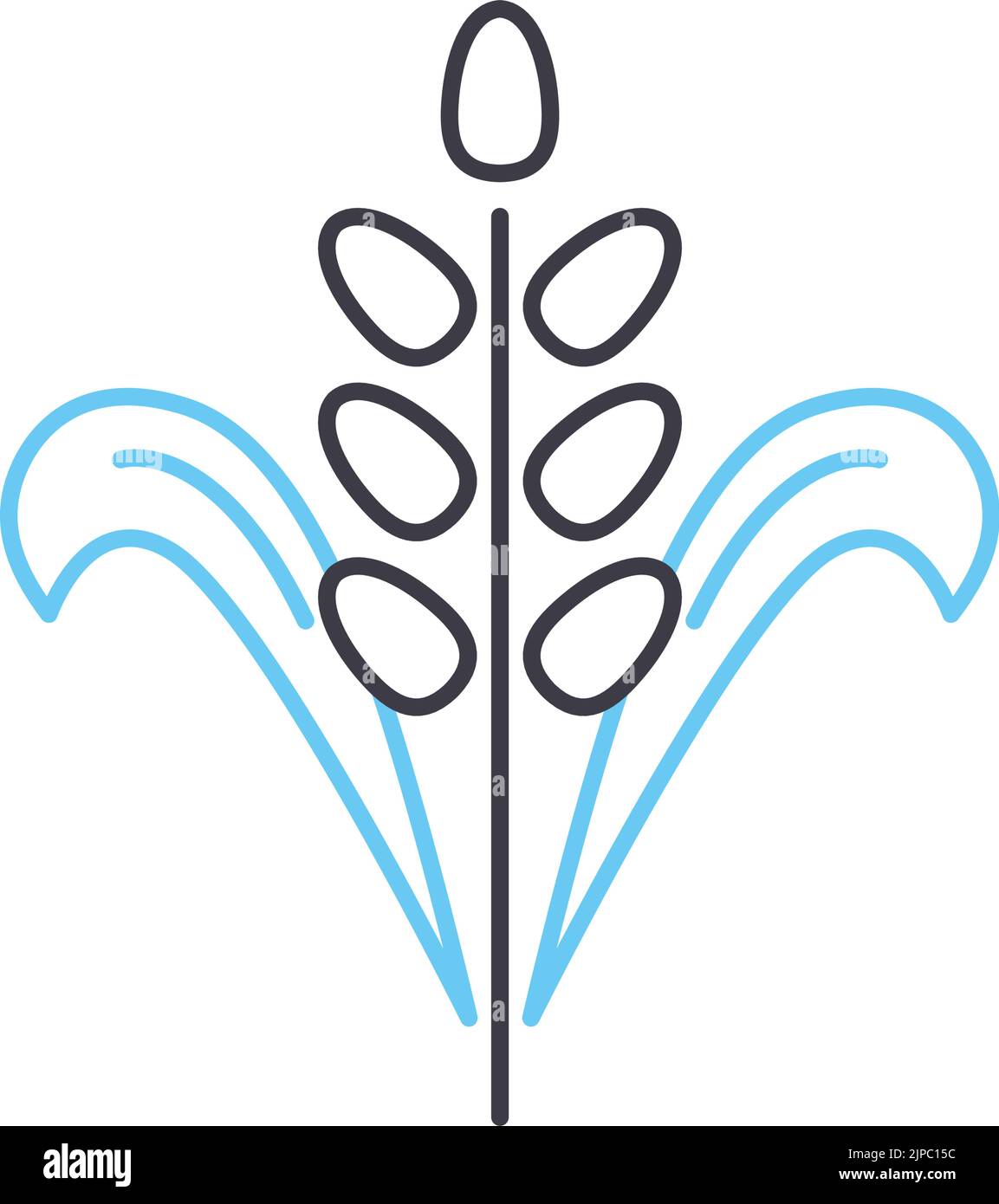 icône de la ligne de riz, symbole de contour, illustration vectorielle ...