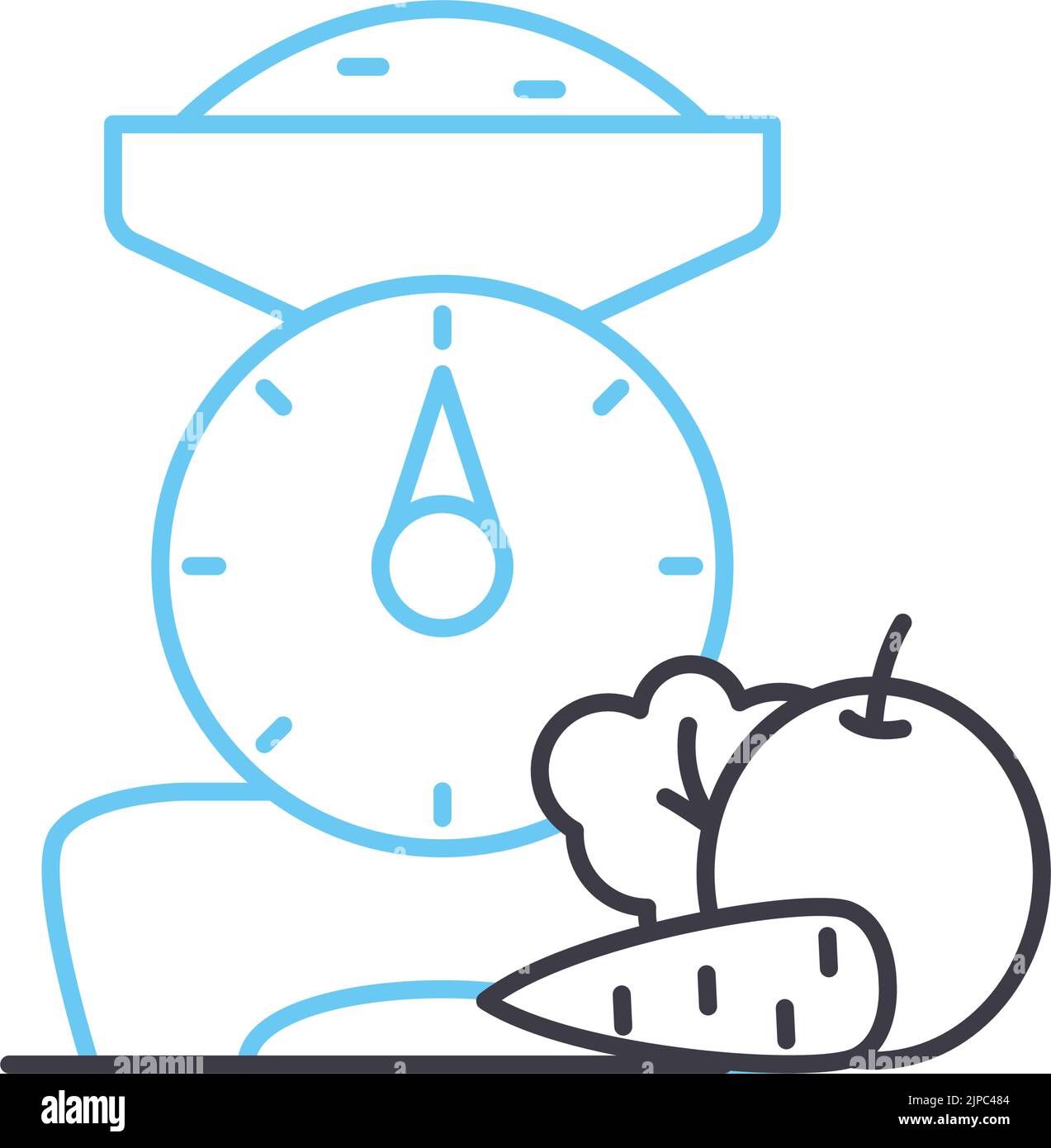 icône de la ligne des aliments sains, symbole de contour, illustration ...