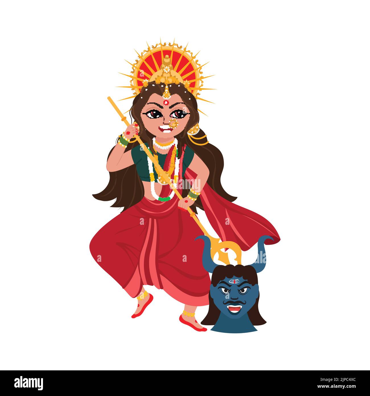 Goddess durga killing mahishasura Banque d'images détourées - Alamy