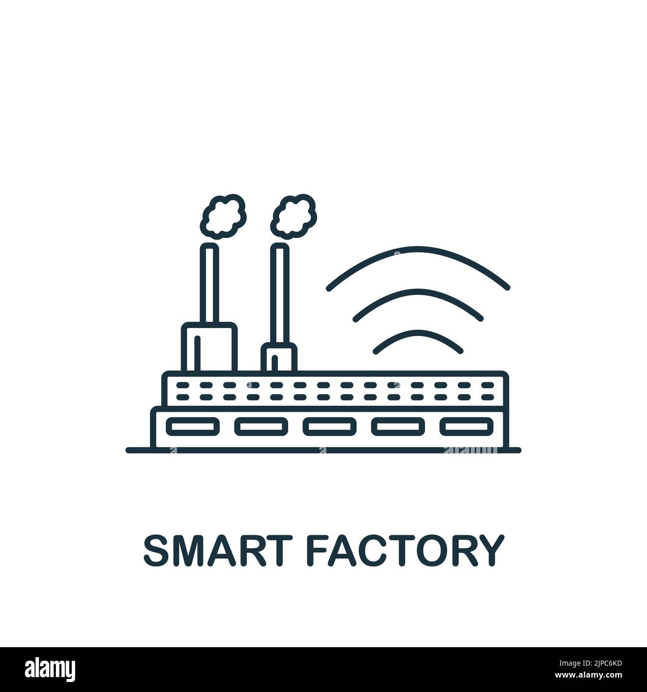 Icône Smart Factory. Line simple Industry 4,0 icon pour les modèles, la ...