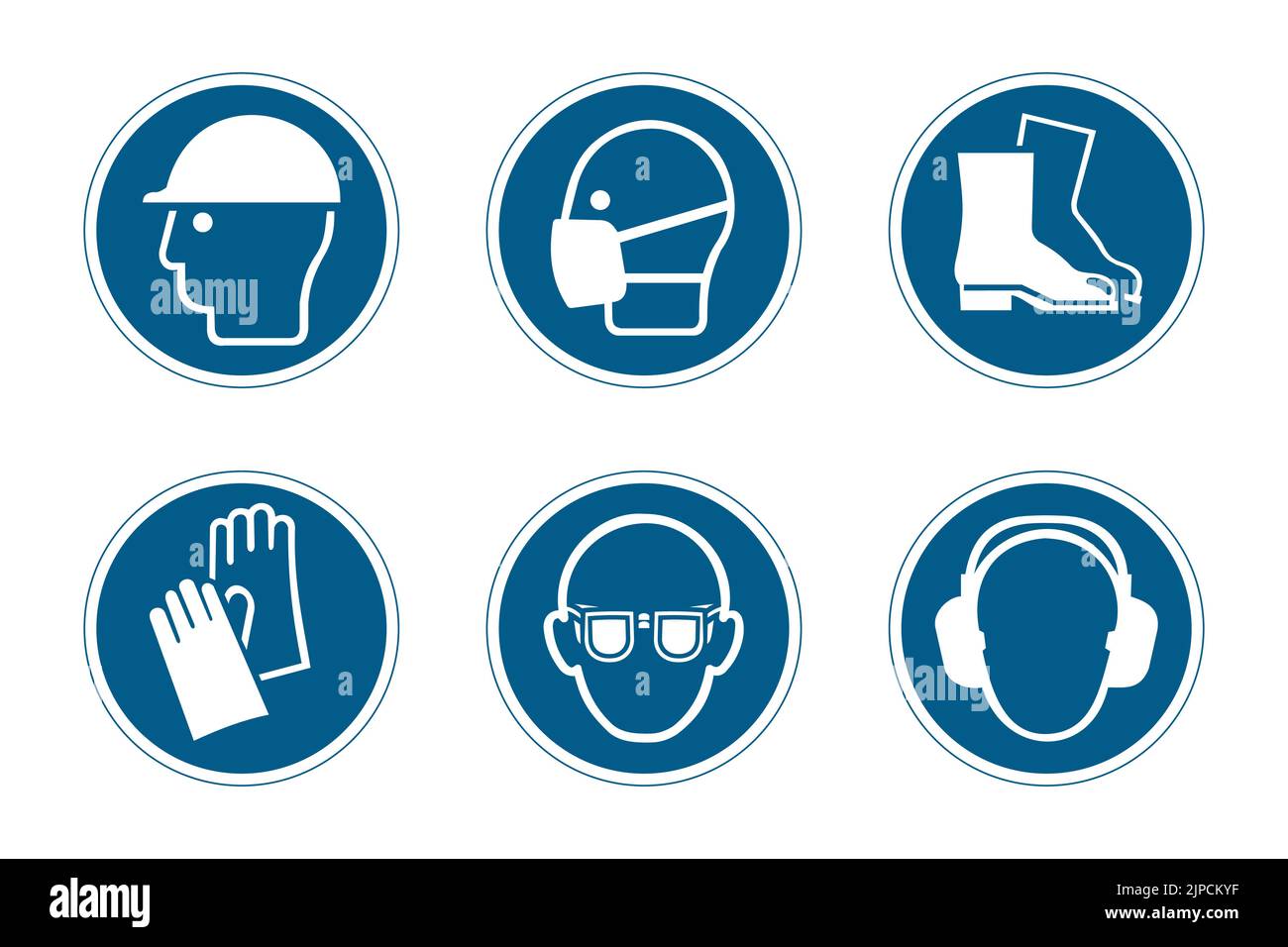 Ensemble d'icônes, de pictogrammes de sécurité industrielle et de santé ...