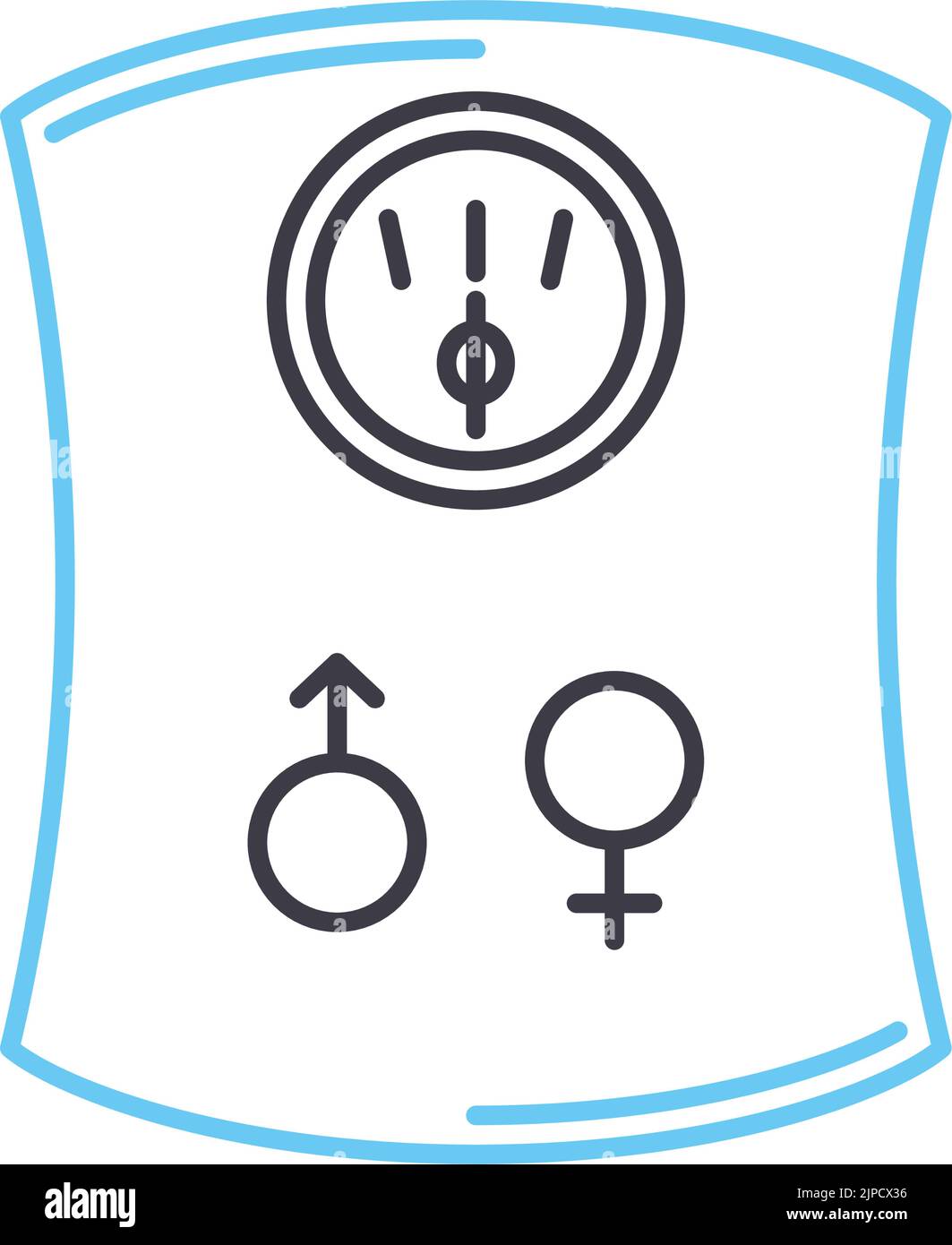 icône de ligne de contrôle de poids, symbole de contour, illustration ...