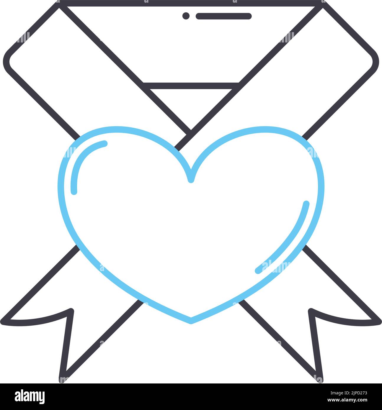 icône de ruban, symbole de contour, illustration vectorielle, signe de ...