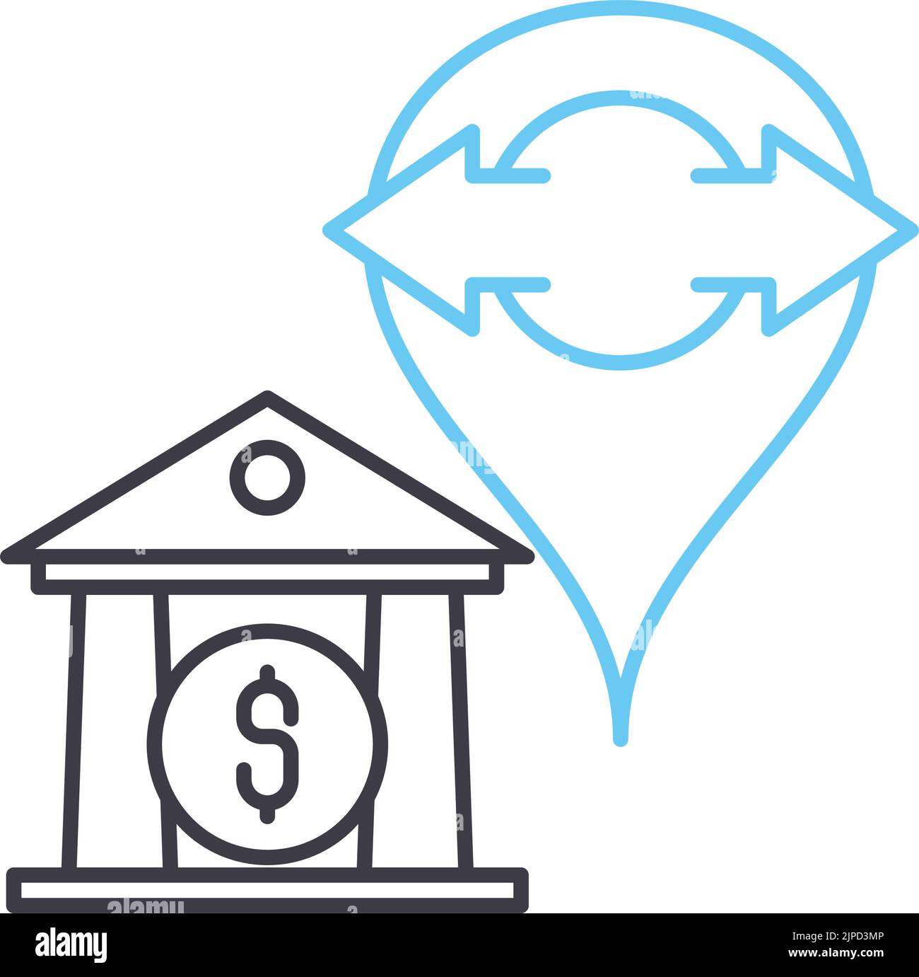 icône de ligne de suivi de transaction, symbole de contour, illustration vectorielle, signe de ...