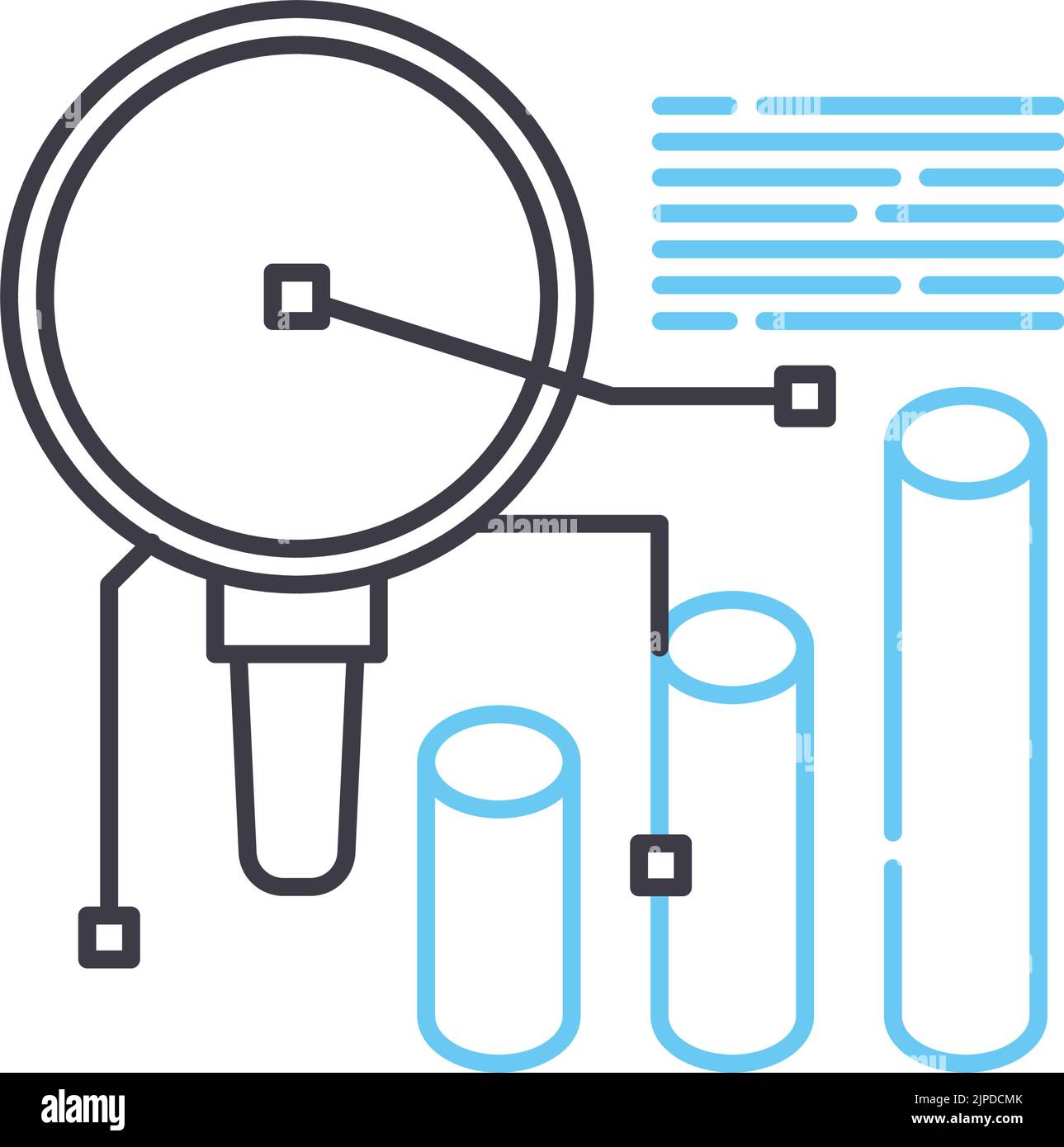 icône de ligne d'analyse marketing, symbole de contour, illustration ...