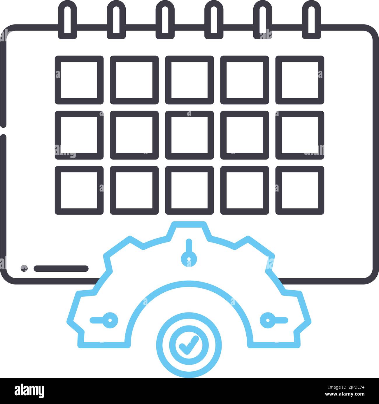 icône de ligne du système de planification, symbole de contour ...