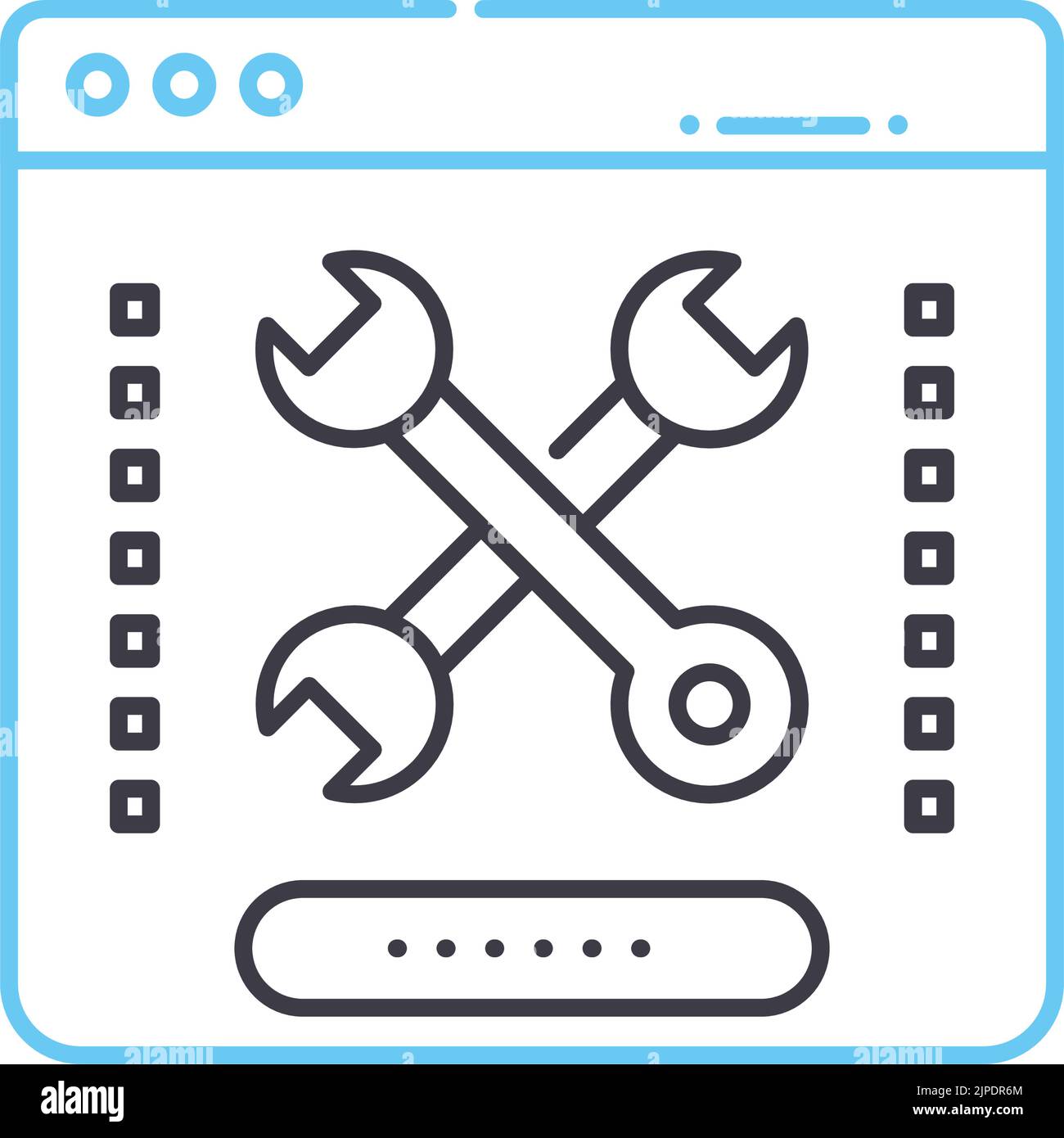icône de ligne d'outils techniques, symbole de contour, illustration ...