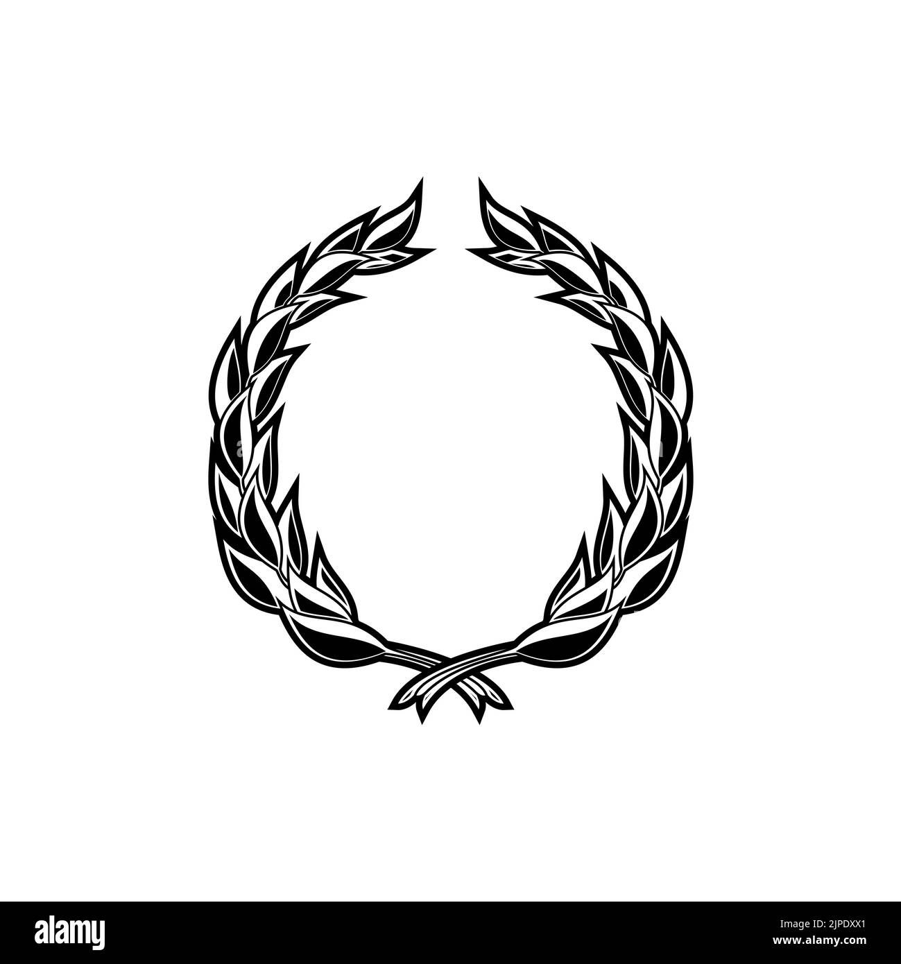 Icône de vecteur de couronne Laurel, symbole de gloire, trophée gagnant ...