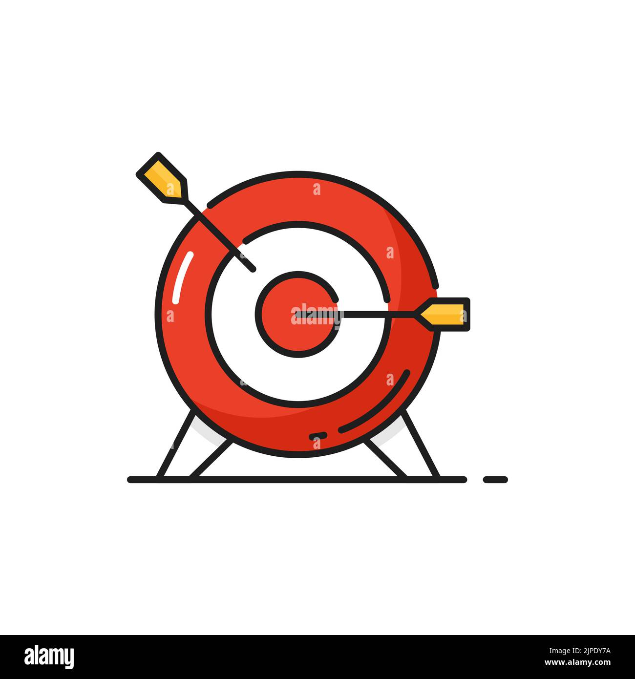 Icône de contour de couleur des objectifs commerciaux avec des flèches ...