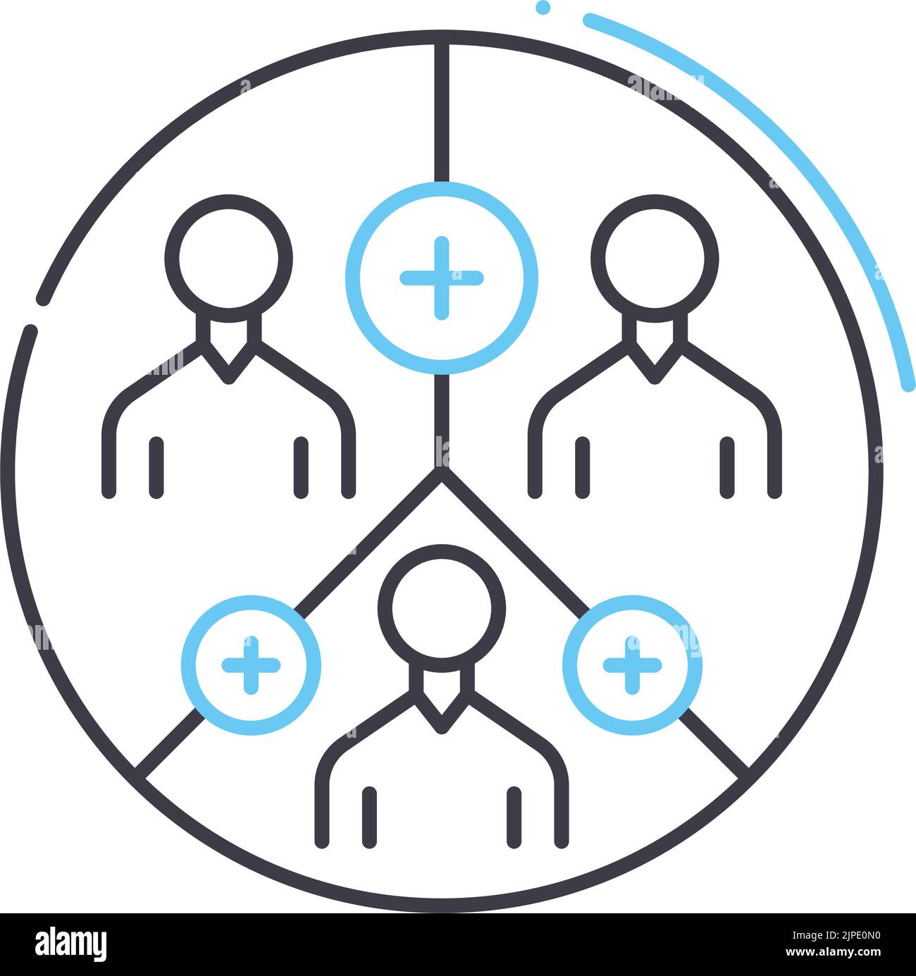 icône de ligne du département des ressources humaines, symbole de ...