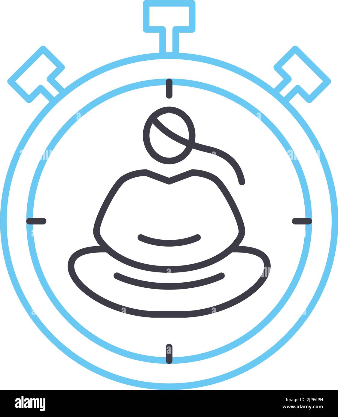 icône de ligne de méditation de soulagement de stress, symbole de ...