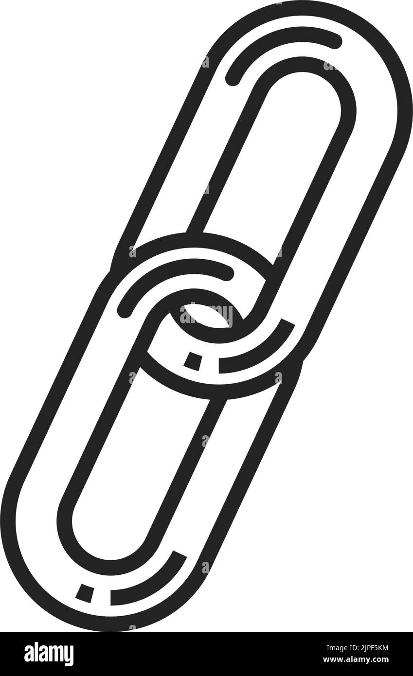 Deux chaînes liées ont isolé un symbole d'interaction linéaire. Icône ...