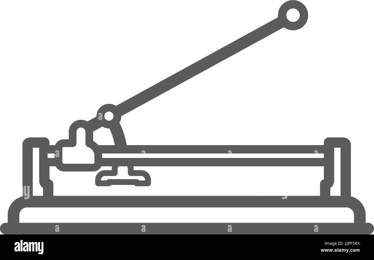 Icône de contour isolé du coupe-carreaux manuel. Appareil monochrome ...