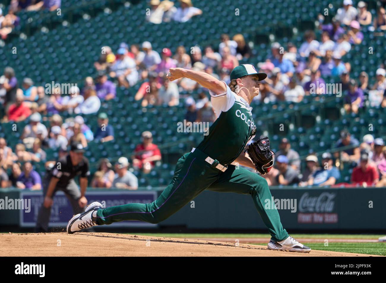 14 août 2022: Ryan Feltner, pichet du Colorado (18), lance un terrain ...