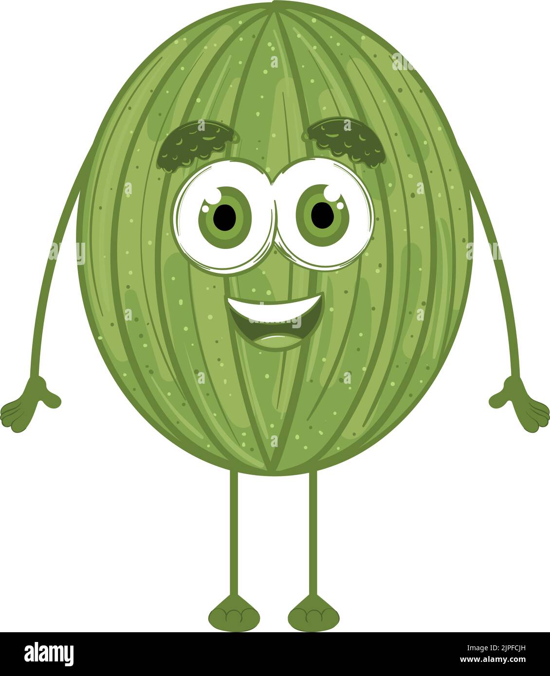 Pastèque isolée dessin animé kawaii fruit Icon Vector Image Vectorielle ...