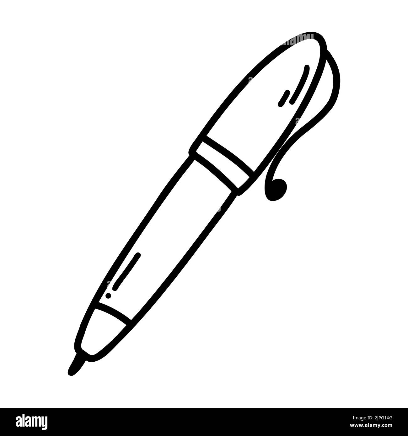 Stylo bille dessin animé Banque d'images noir et blanc - Alamy