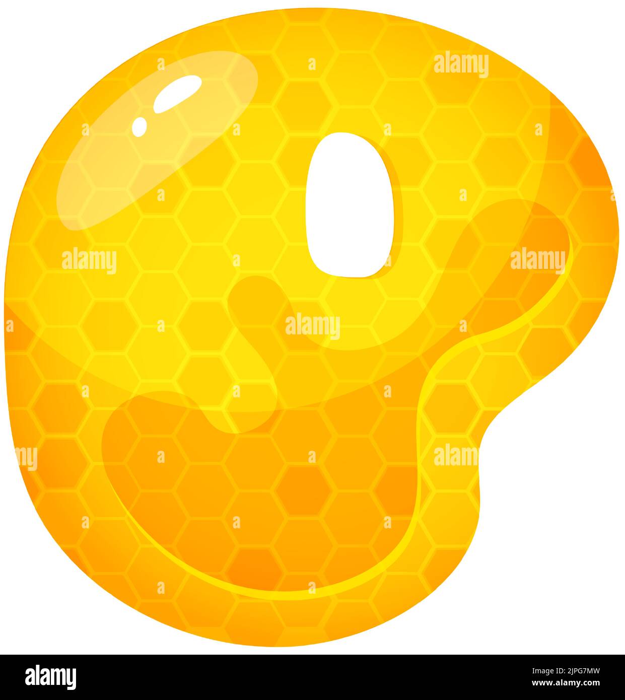 Police douce au miel. Lettre de dessin animé miel liquide, police ...