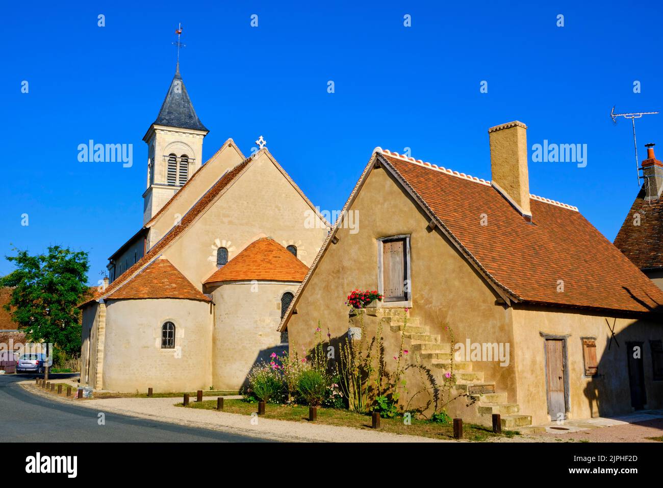France, Indre (36), Nohant-Vic, Église Saint-Martin de Vic qui abrite ...