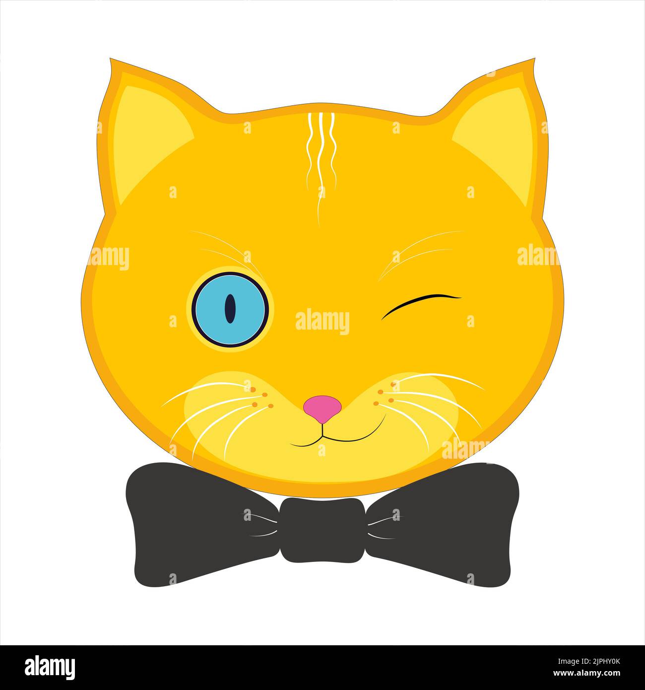 Signes et symboles du chat orange. Un emoji qui se démène d'un œil ...