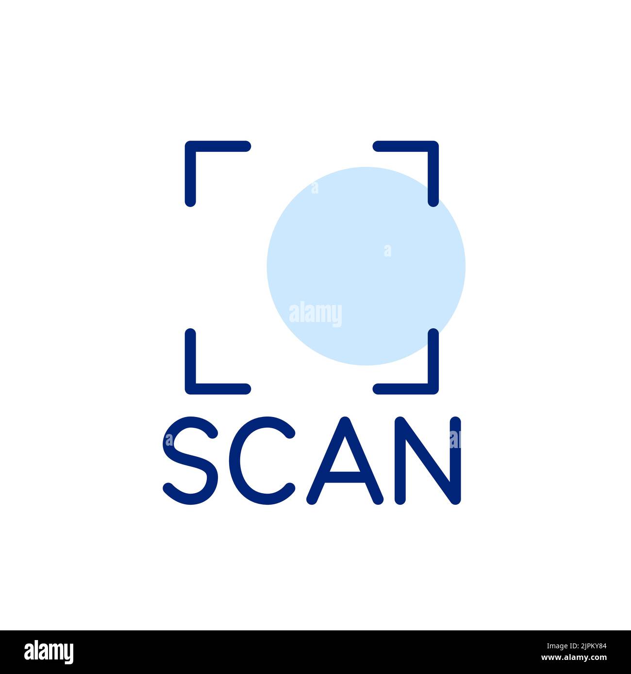 Scannez une trame de code qr. Icône de dessin au trait de trait, pixel ...