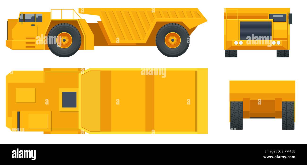 Tombereau de décharge de mine, Dumper. Camion souterrain camion ...
