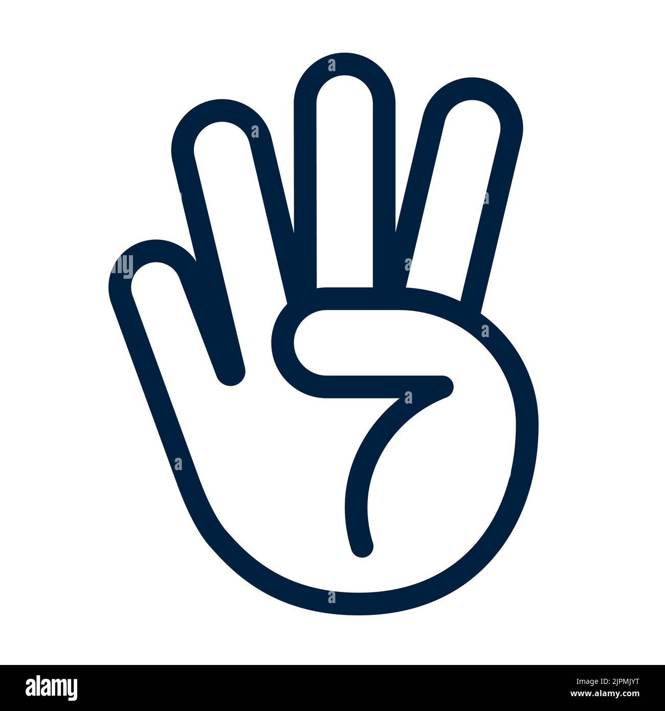 L'icône de la main avec quatre doigts compte le symbole de mouvement ...