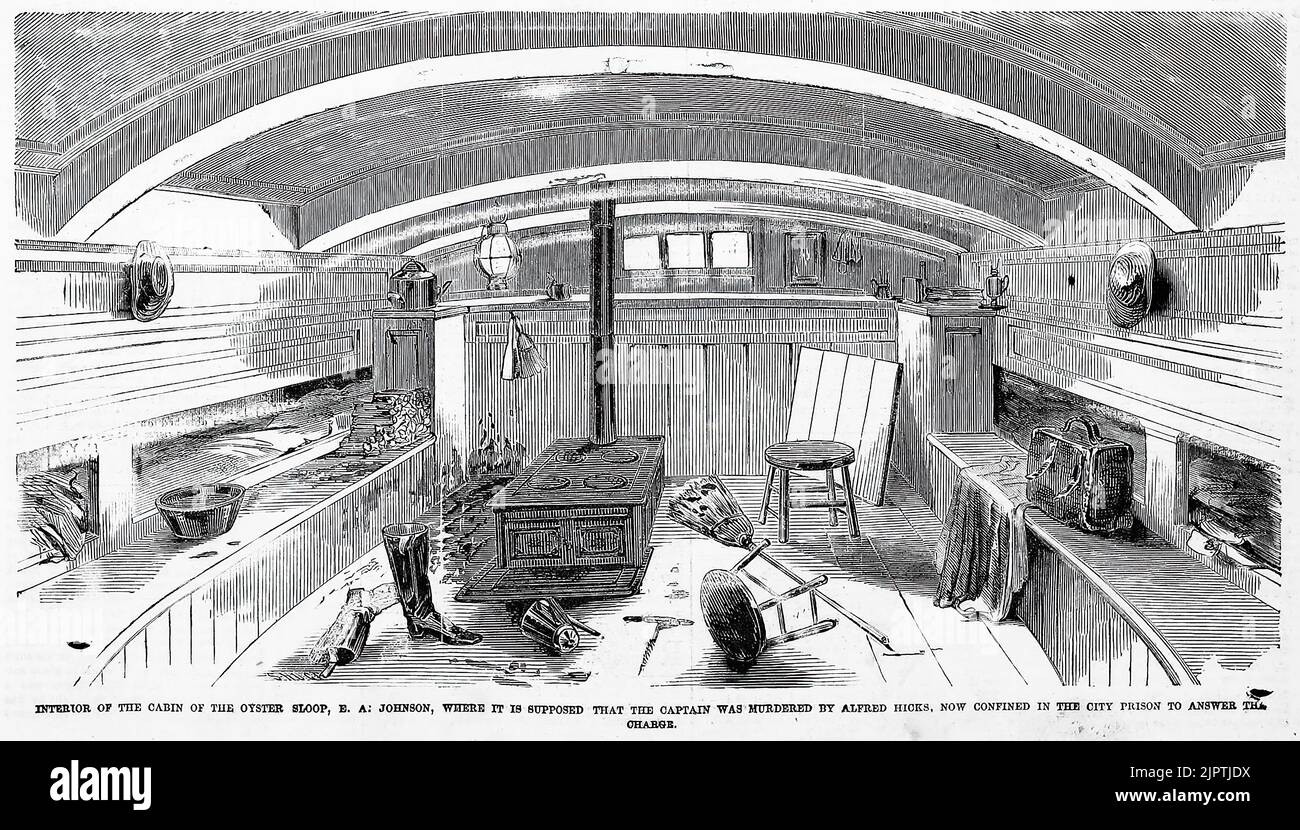 Intérieur de la cabine de l'huître en boucle E. A. Johnson, où il est ...